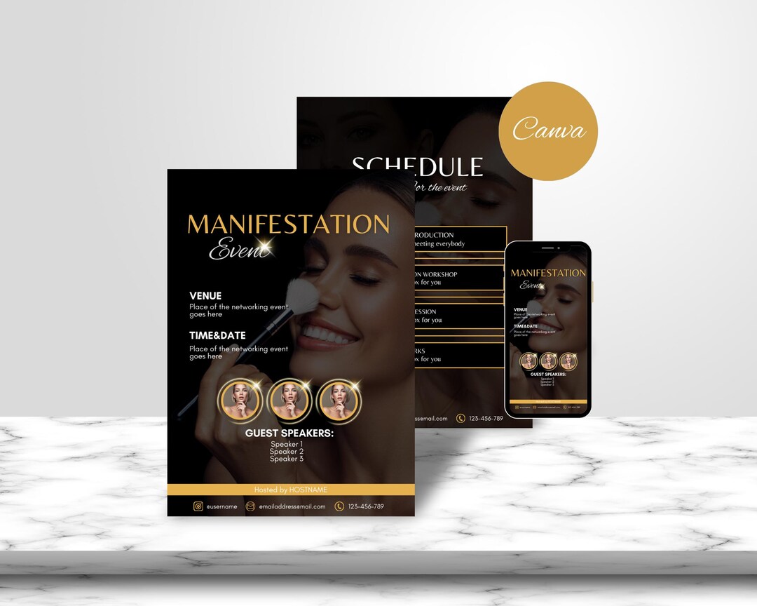 Luxury Event Flyer Template Gold Networking Flyer Design Editable ...