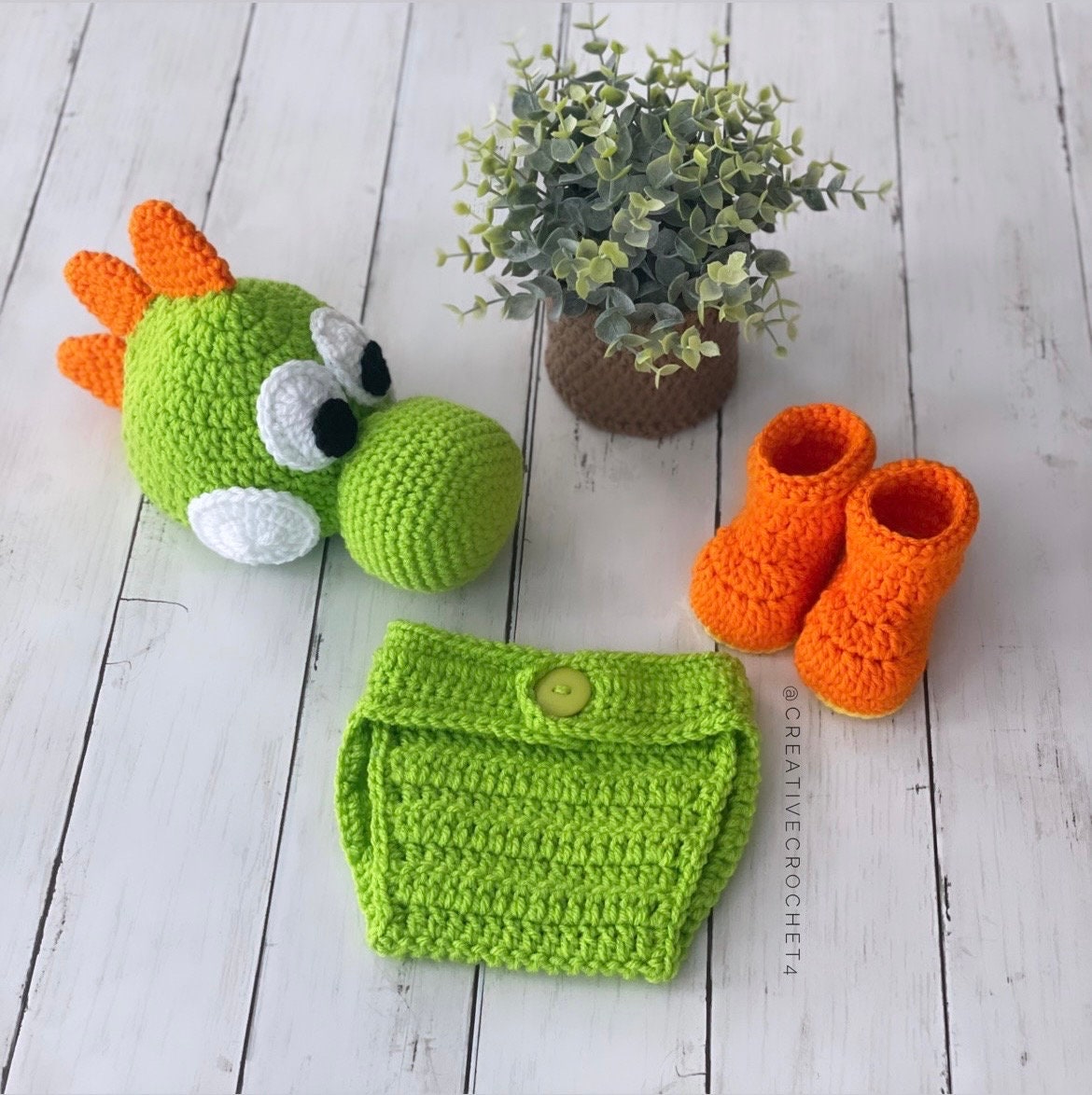 Baby Yoshi Mario Bros Inspired Baby Costume / Baby Shower Gift ...