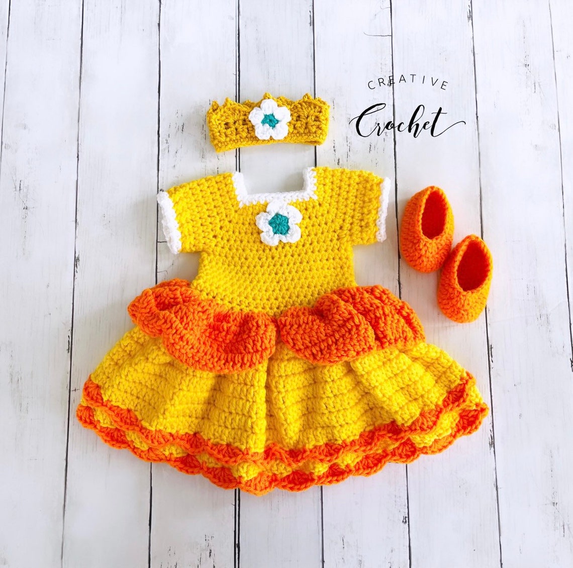Princess Daisy Baby Dress Mario Bros. baby Girl Costume - Etsy