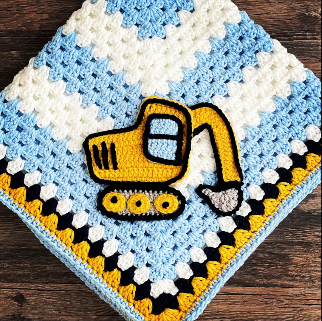 Blue Construction Baby Blanket | Baby Shower Gift | Baby Blanket | Gift ...