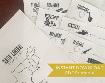 Road Trip Vacation Travel Journal Printables - US States: Mountain - Etsy