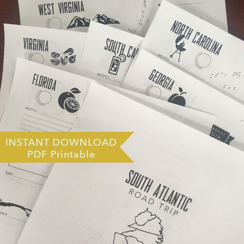 Road Trip Vacation Travel Journal Printables US States: | Etsy