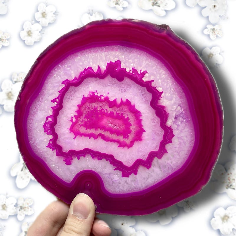 Pink Druzy Crystal Slice - Etsy