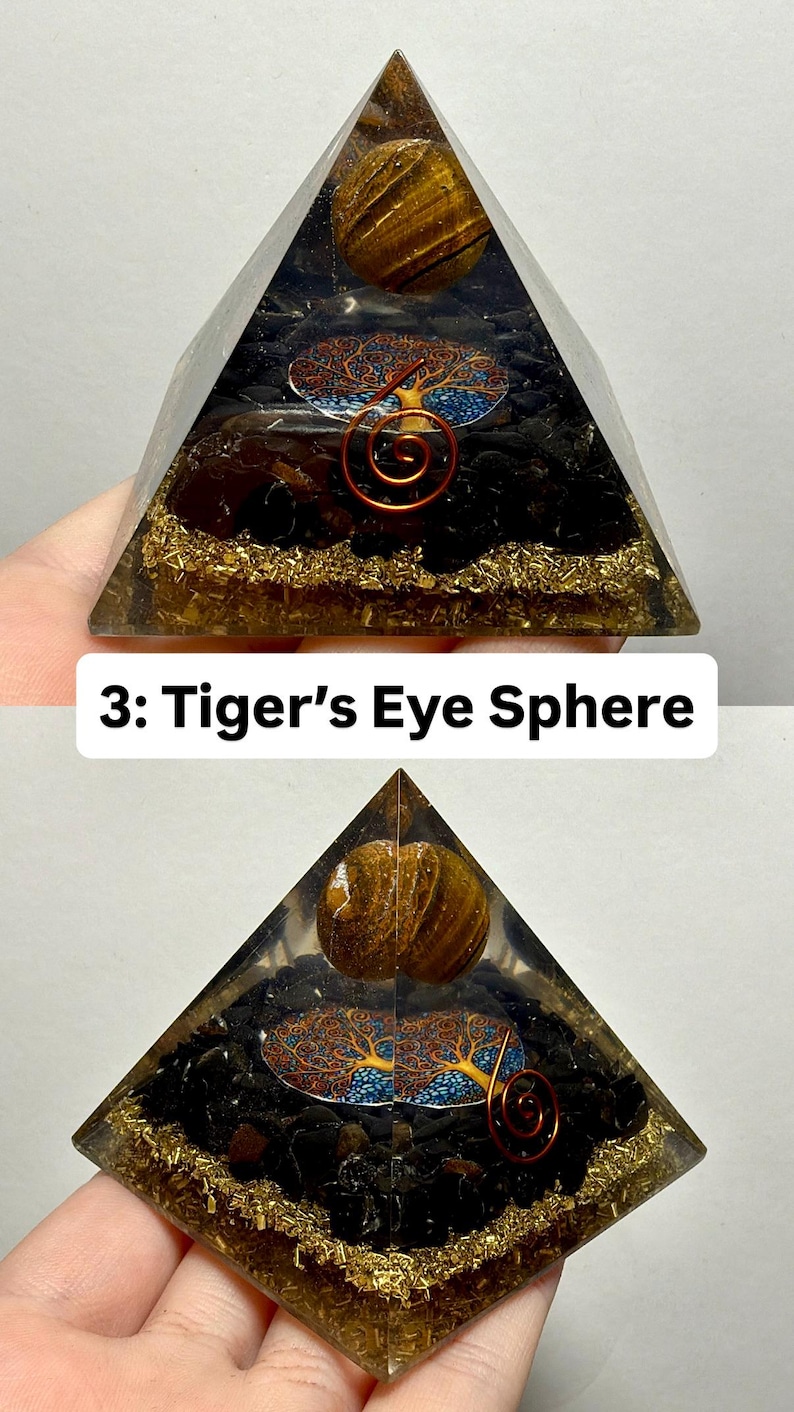 Orgonite Pyramid | Crystal Healing Energy Resin Pyramid | EMF ...