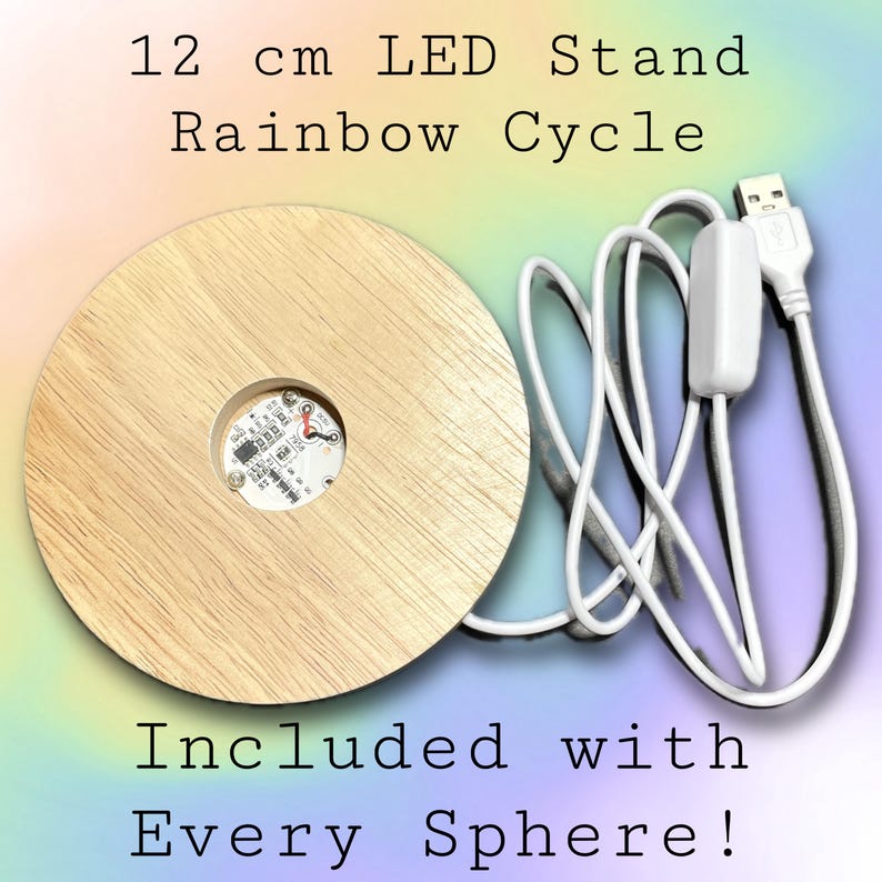 Selenite Crystal Ball Lamp | Color Changing LED Base | Witchy Altar ...