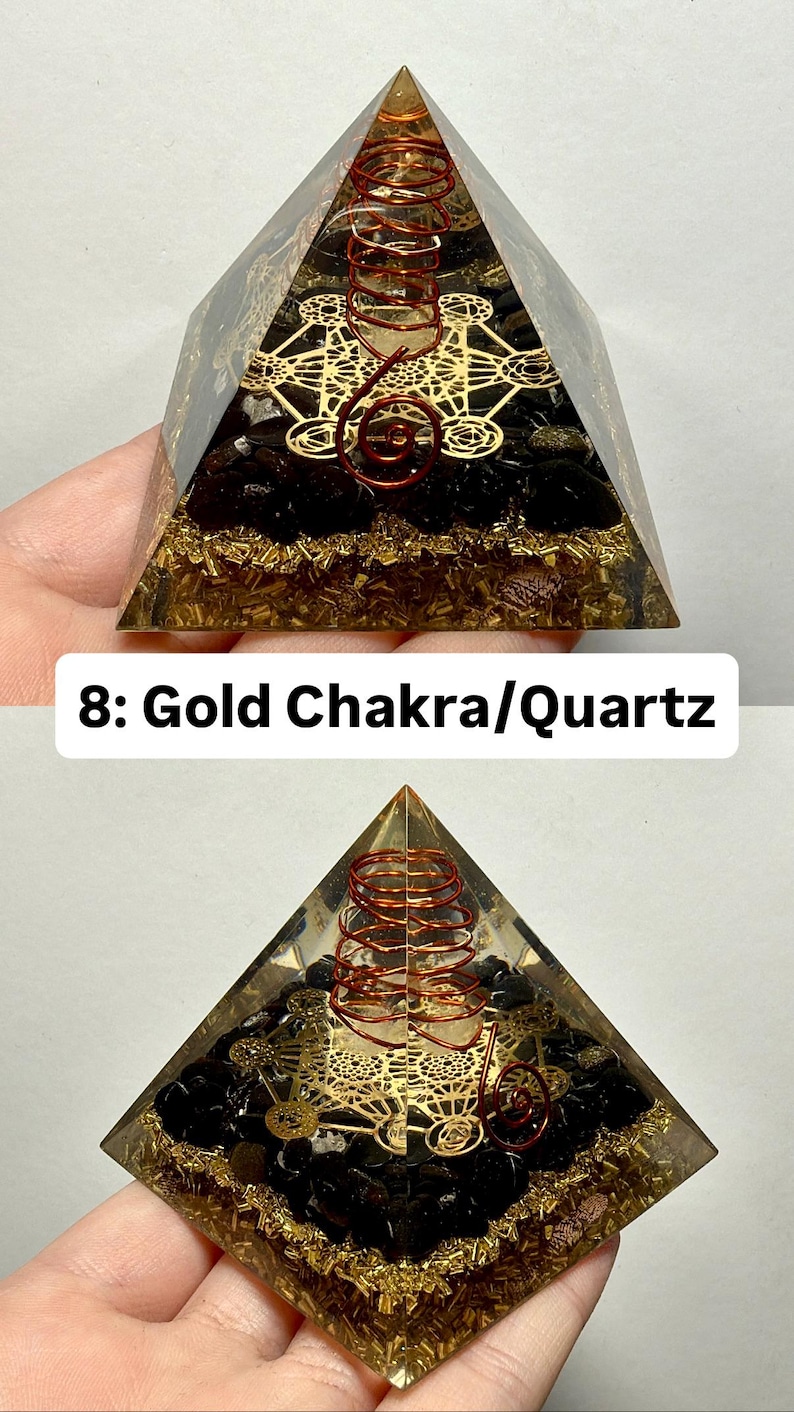 Orgonite Pyramid | Crystal Healing Energy Resin Pyramid | EMF ...