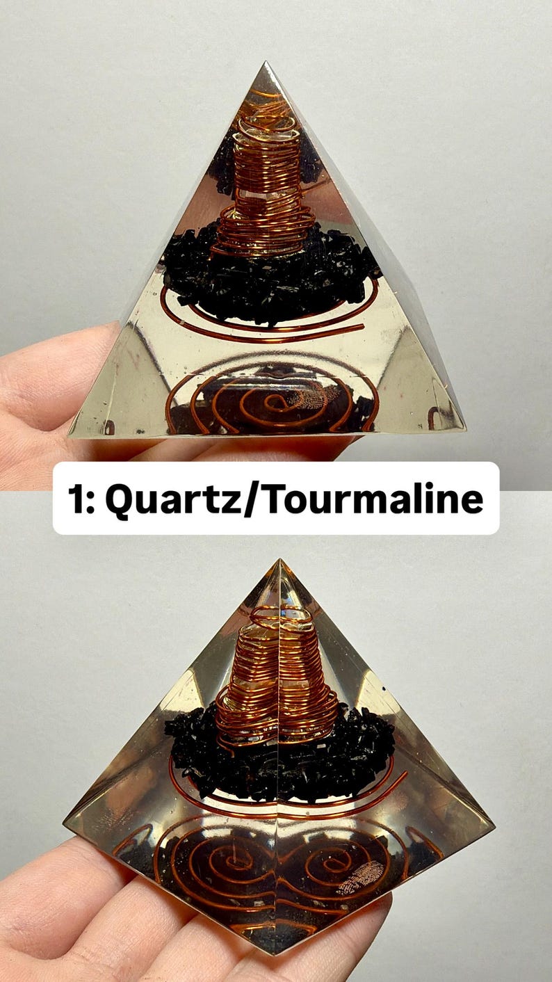 Orgonite Pyramid | Crystal Healing Energy Resin Pyramid | EMF ...