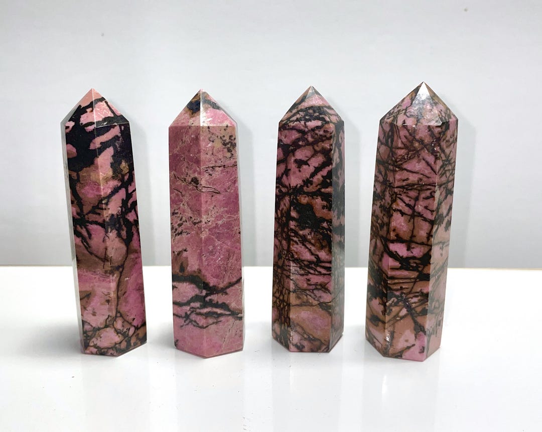 Natural Rhodonite Healing Crystal Point, 2.5'' 3.5 - Etsy