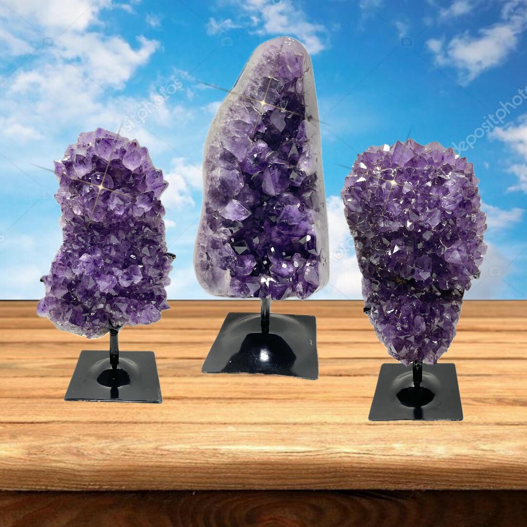 Amethyst Clusters on Stands | Beautiful A Quality Amethyst on Stands ...