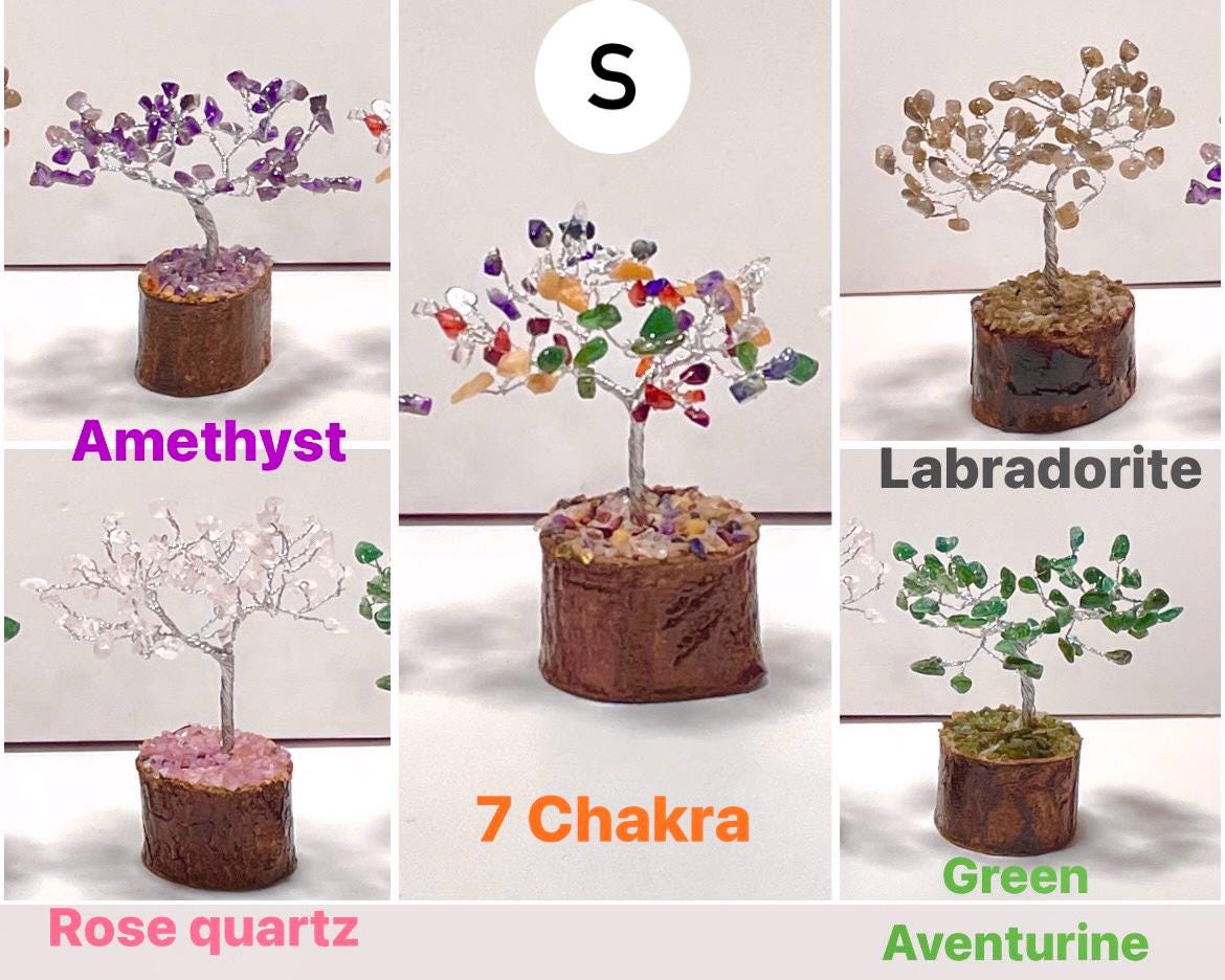 Crystal Gemstone Trees on Wooden Base | Decorative Tree Gift | Amethyst ...