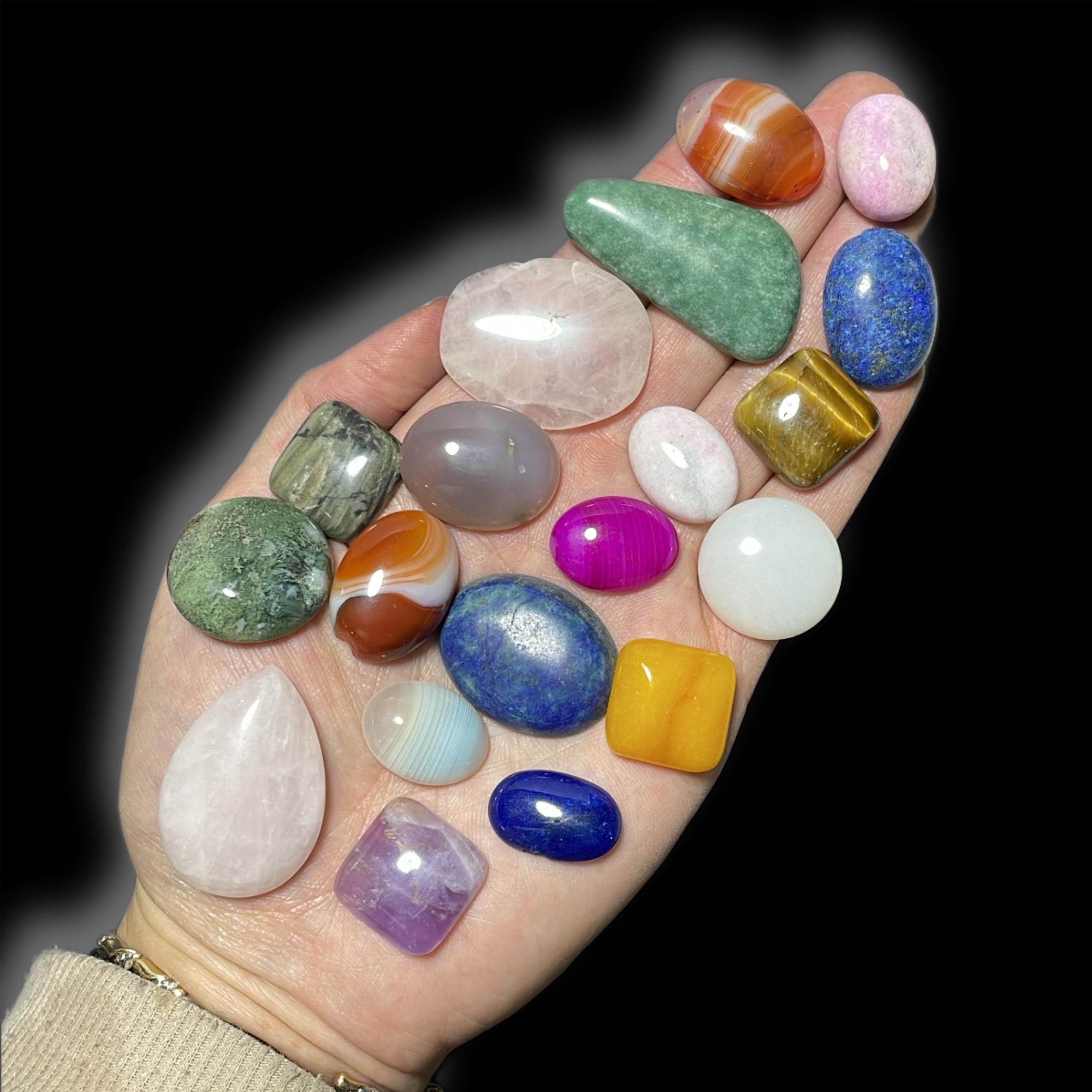 Gemstone Cabochons Bundles | Bulk Cabochons for Jewelry Making | Flat ...
