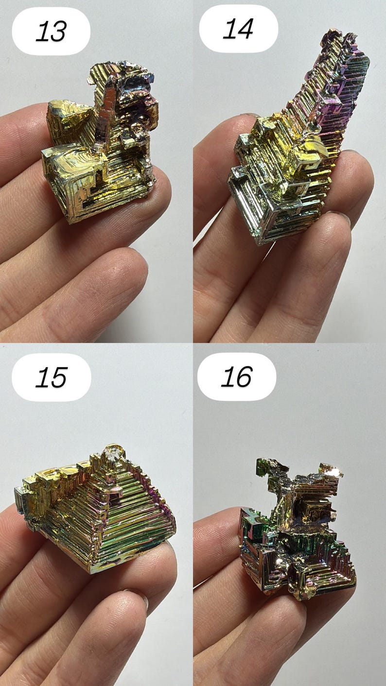 Raw Rainbow Titanium Bismuth Clusters | Lab Grown Bismuth Crystals ...