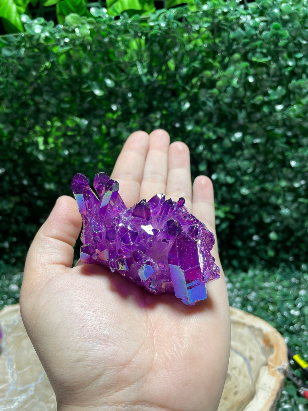Wholesale 1/2 Lb Purple Aura Quartz Crystal Clusters, Electroplated ...