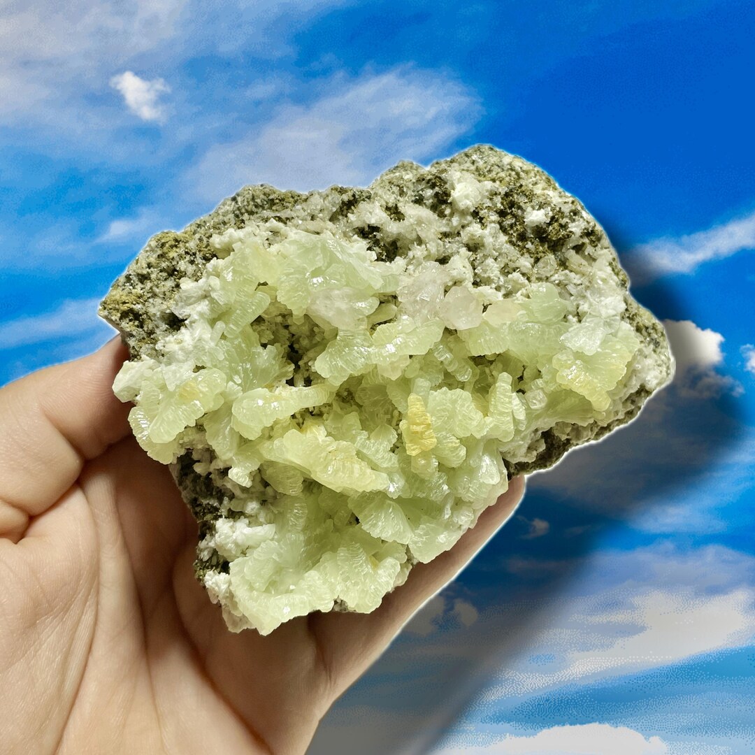 Natural Prehnite Clusters | Green Prehnite Mineral Specimens | Healing ...