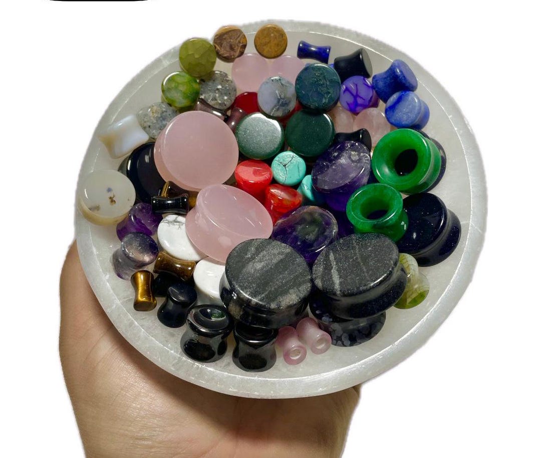 Mystery Crystal Gauges | Different Stones and Sizes | Mystery Gauge ...