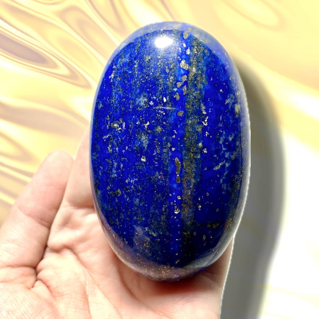 Lapis Lazuli Palm Stone | Deep Blue Crystal for Calm & Intuition | Calm ...