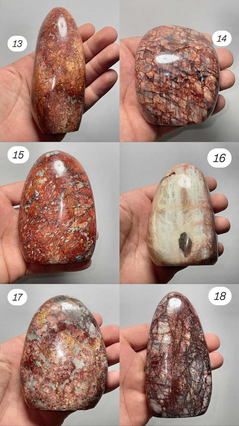 Red Moonstone Free Forms | Red Feldspar With Smoky Inclusions ...