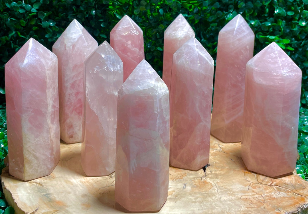 Large Natural Rose Quartz Obelisk, Big Rose Quartz Polished Crystal ...