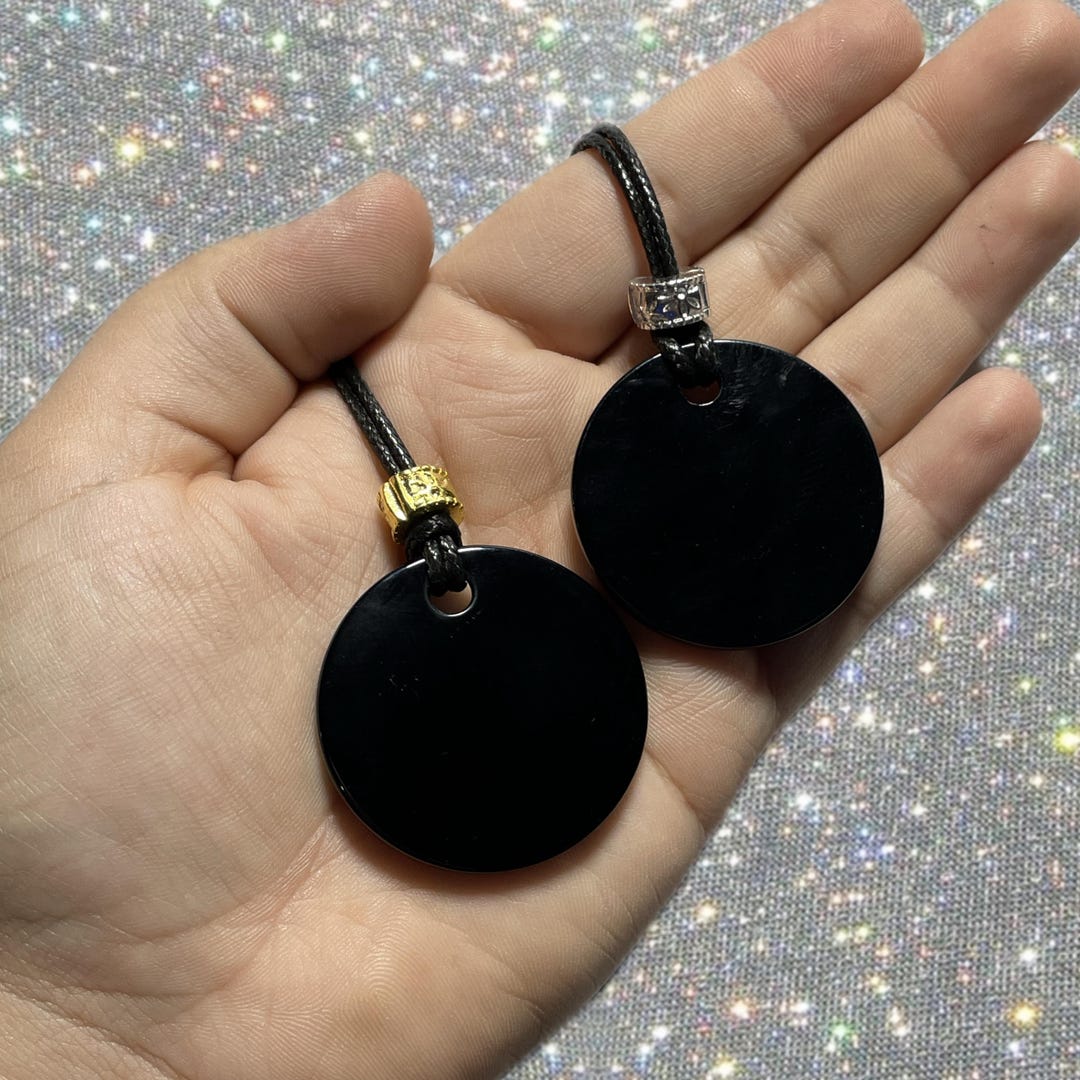 Black Obsidian Circle Pendant Necklace | Witchy Halloween Jewelry ...