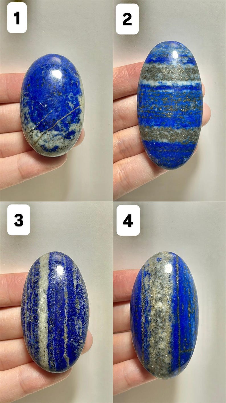 Lapis Lazuli Palm Stone | Deep Blue Crystal for Calm & Intuition | Calm ...