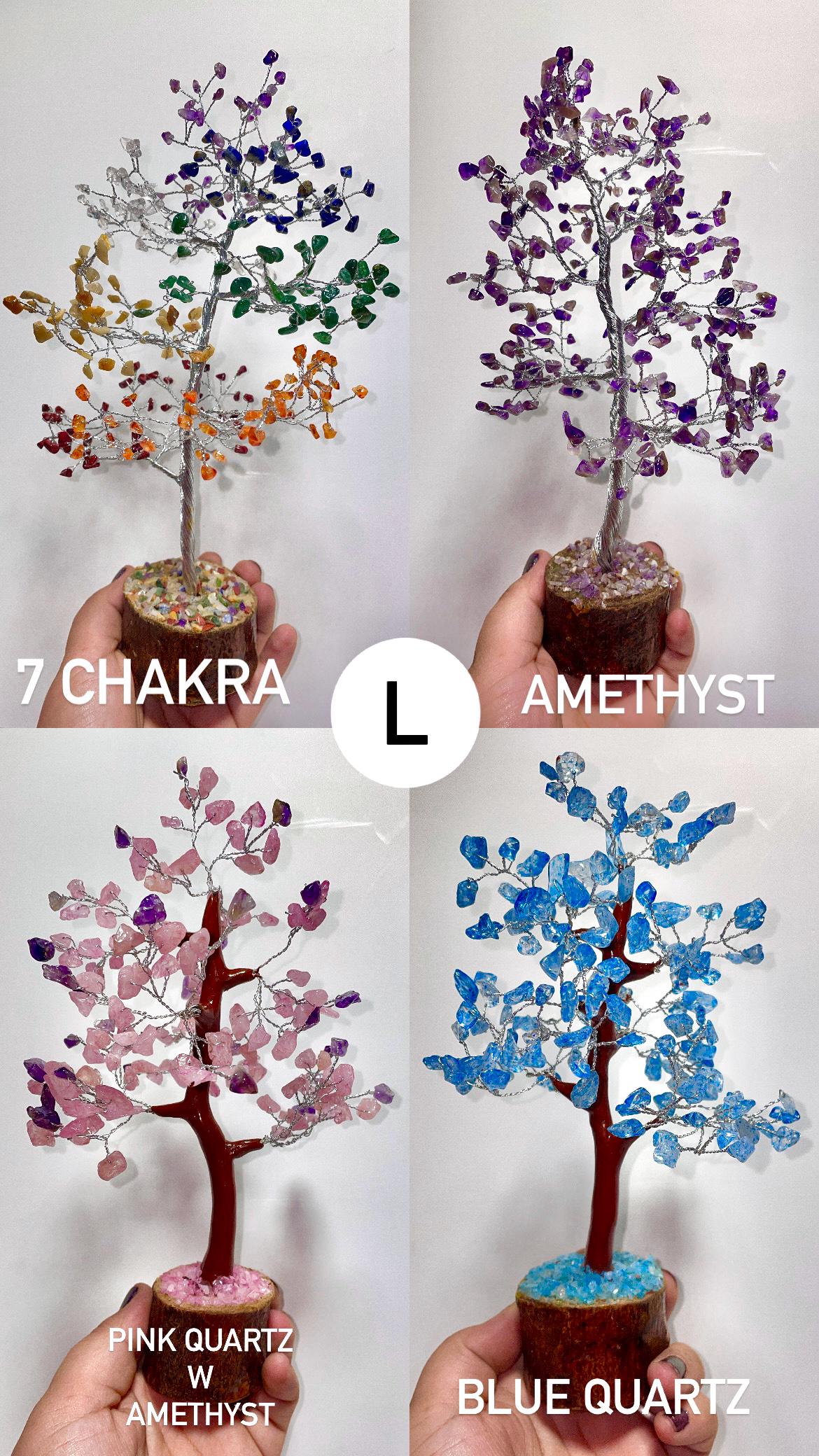 Crystal Gemstone Trees on Wooden Base | Decorative Tree Gift | Amethyst ...