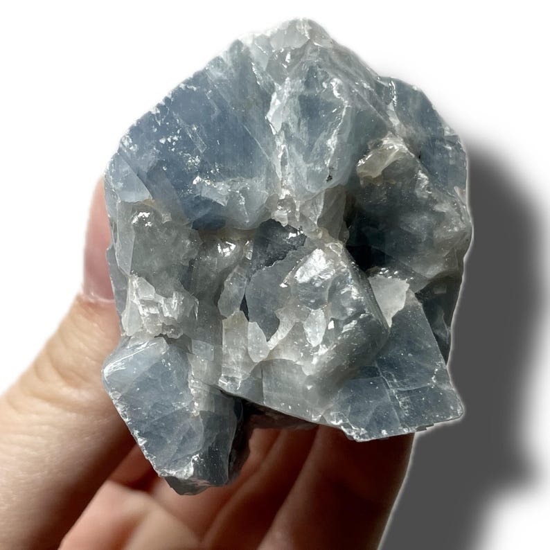 Rough Blue Calcite Crystal: Calming Stone for Communication & Stress ...