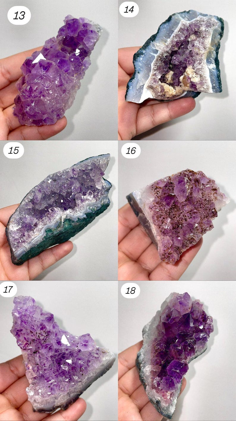 Amethyst Druzy Clusters From Brazil | Unpolished Natural Amethyst Geode ...