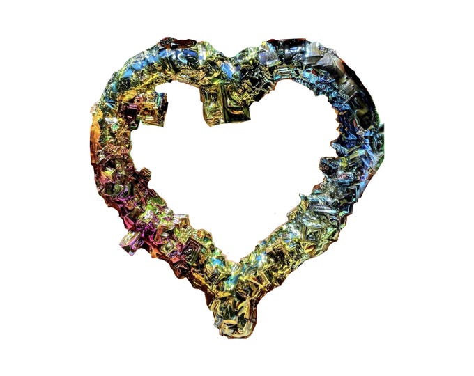 4'' Rainbow Bismuth Heart, Aura Bismuth Heart - Etsy