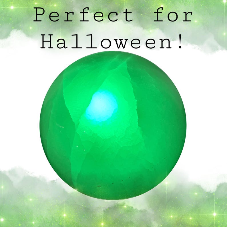 Selenite Crystal Ball Lamp | Color Changing LED Base | Witchy Altar ...