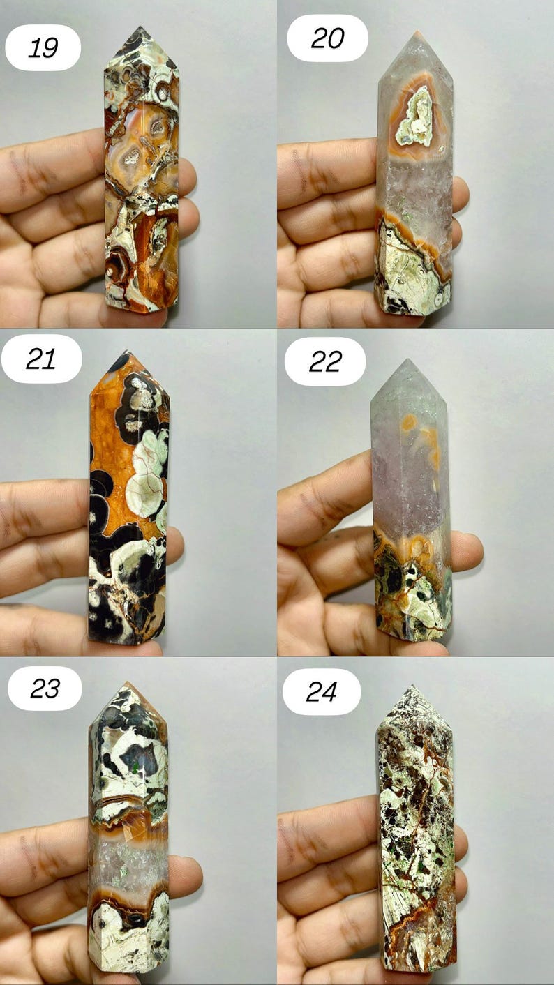 Money Agate Crystal Point | 3–3.75 Inches | Polished Manifestation ...