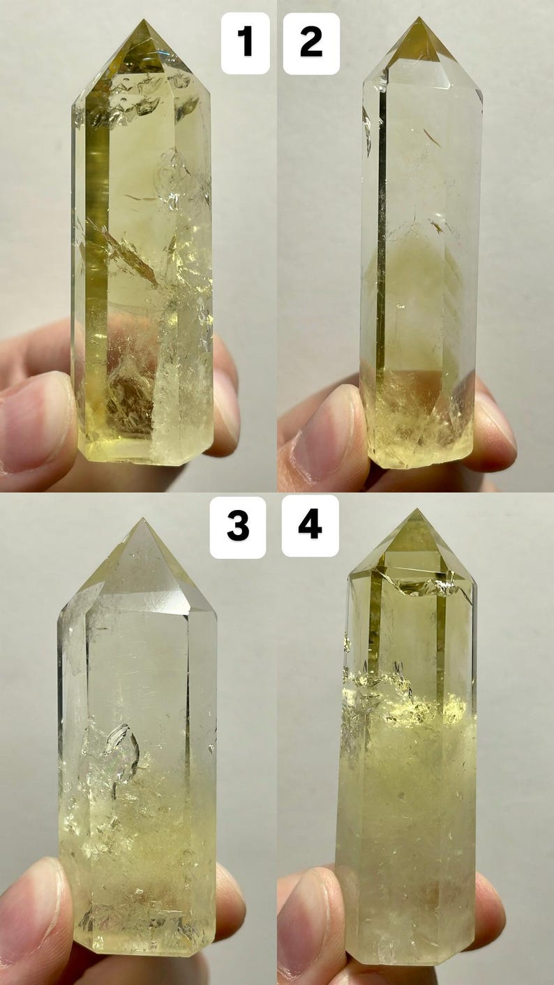 Heat Treated Citrine Crystal Point | Golden Energy Tower | Rainbow ...