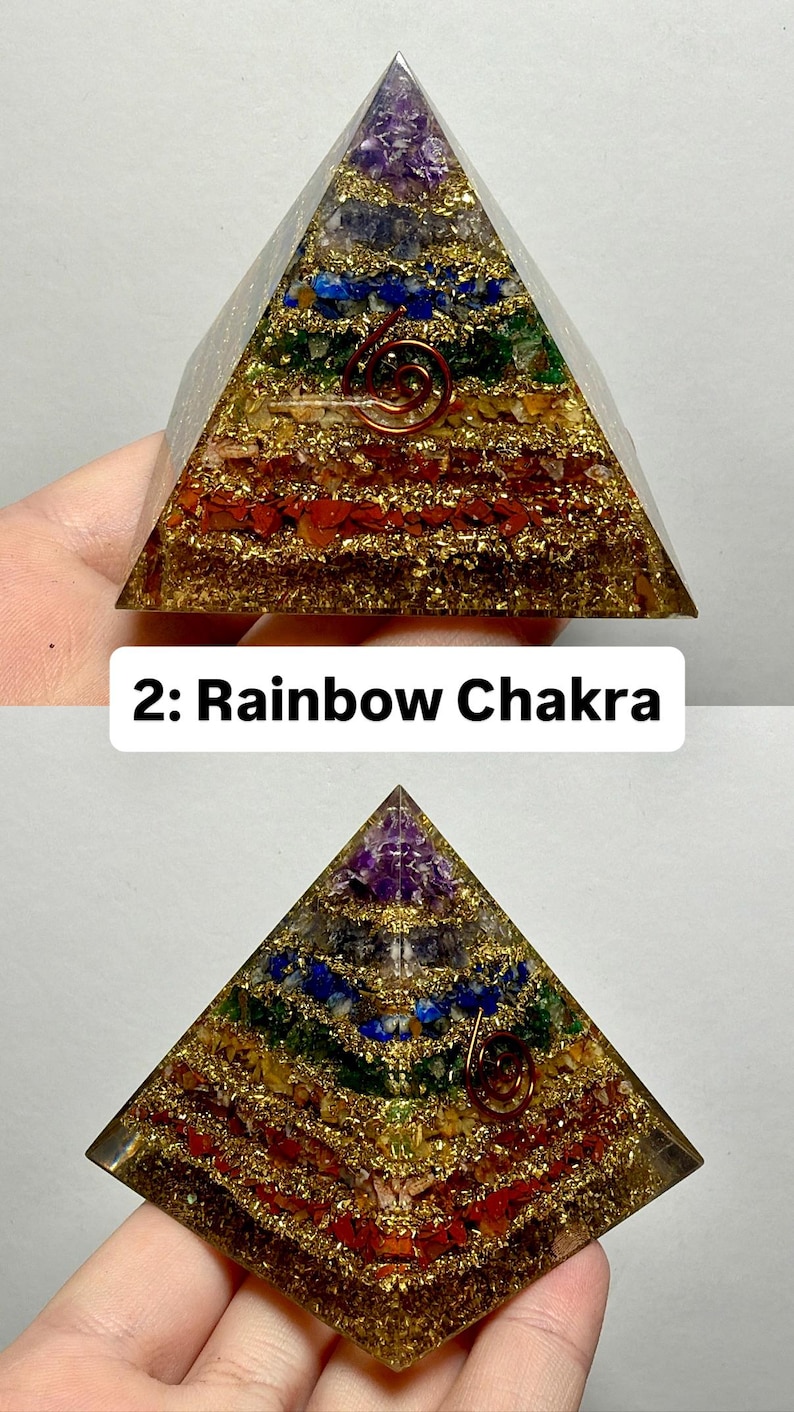 Orgonite Pyramid | Crystal Healing Energy Resin Pyramid | EMF ...