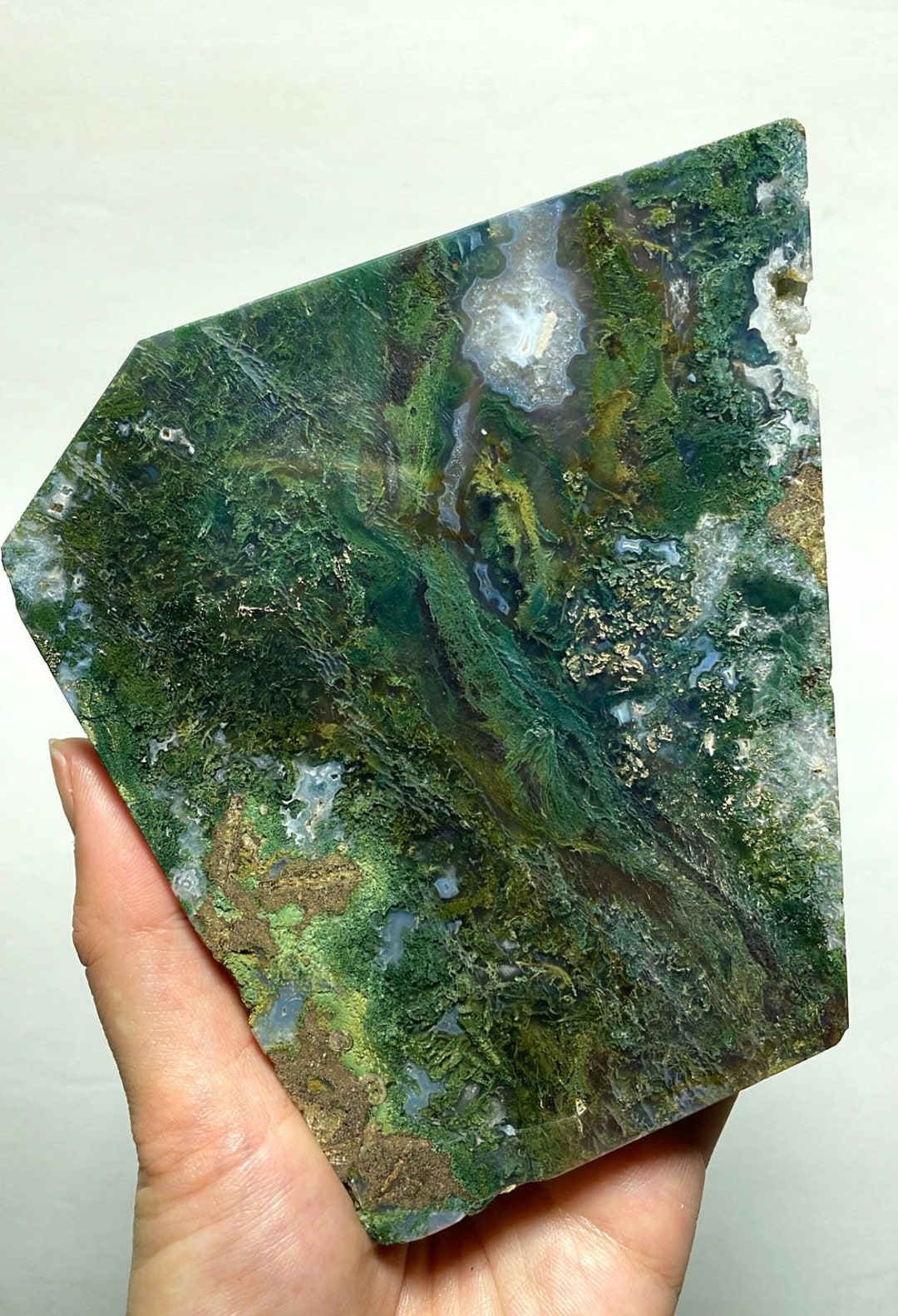 BEST SELLING Natural Moss Agate Slabs | Beautiful Moss Agate Carvings ...