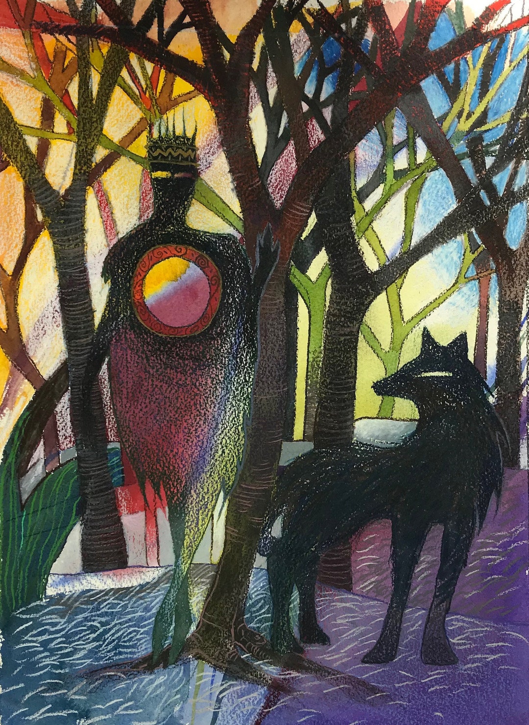 Fire Queen // Sacred Laughter Print, Goddess Art, Colored Pencil ...