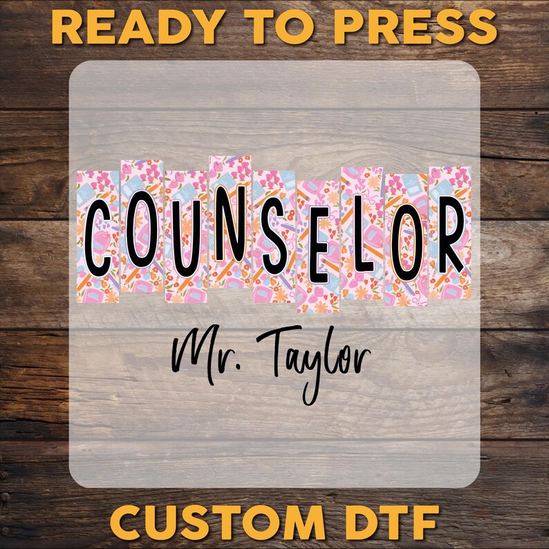 Custom Teacher Name DTF Transfer: Personalized Ready to Press, Back to ...
