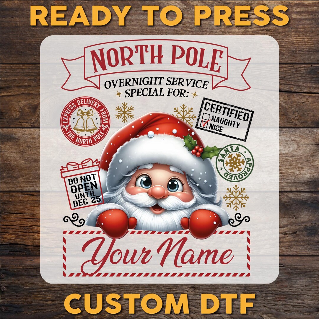 Personalized Name Polar Express DTF Transfer, Christmas Ready to Press ...