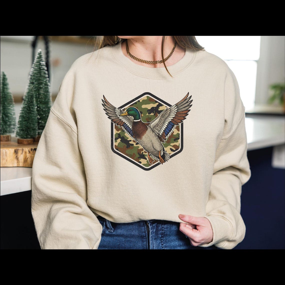 Camo Flying Mallard Duck DTF Transfer: Hunting Season Heat Press - Etsy
