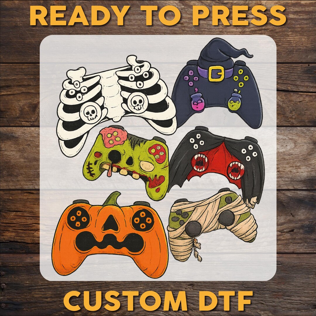 Spooky Game Controller DTF Transfer, Halloween Gamer Ready to Press - Etsy