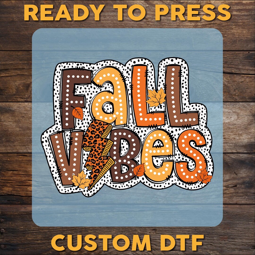 Retro Fall DTF Transfer, Fall Vibes Ready to Press, Autumn DTF Print ...