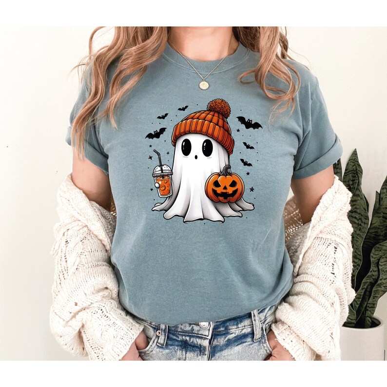 Halloween Ghost Coffee DTF Transfer, Pumpkin, Boujee, Ready to Press - Etsy