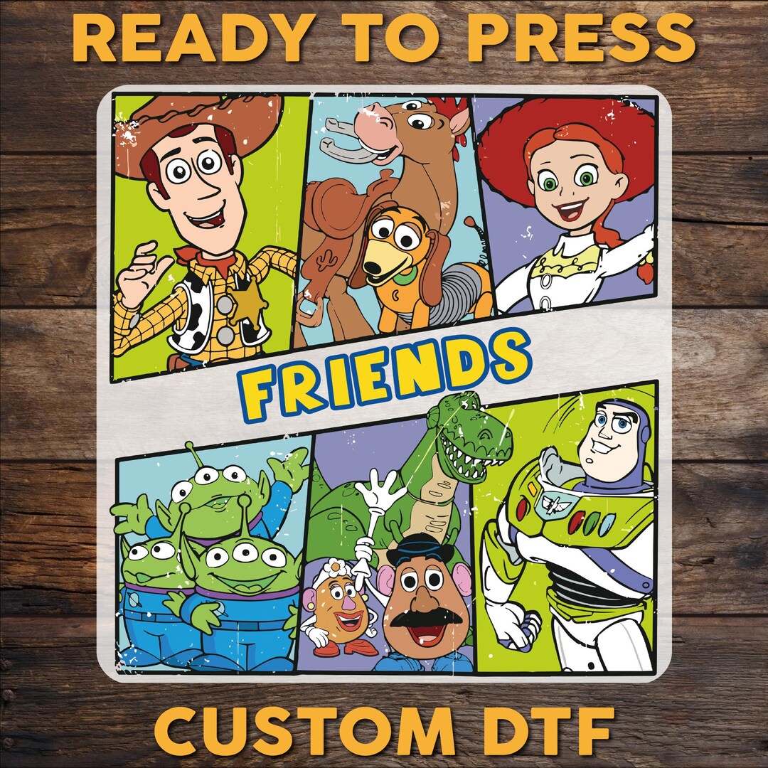 Retro Toy Story Friends DTF Transfer, Ready to Press - Etsy