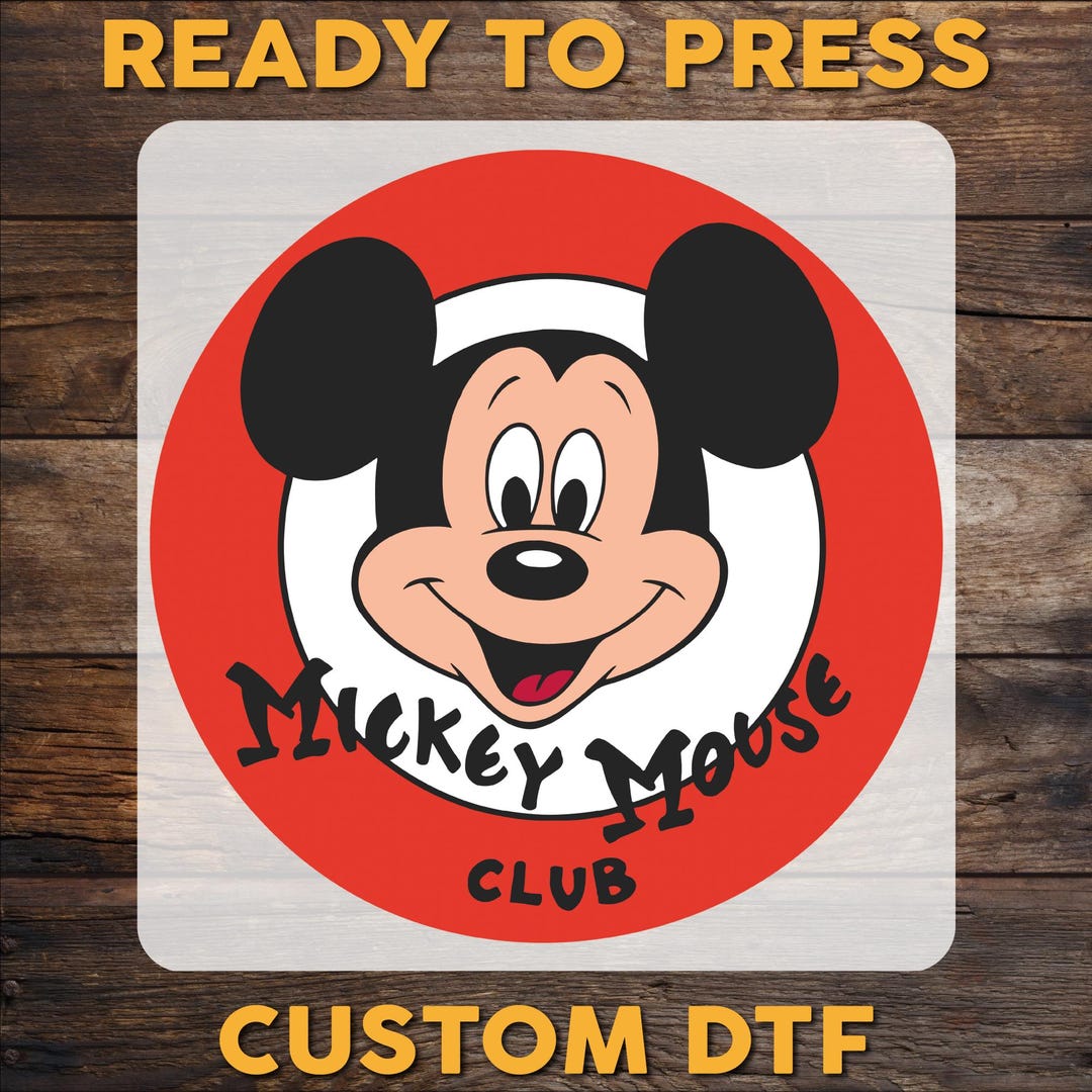 Retro Mickey Mouse DTF Transfer: Disneyworld Ready to Press, Iron on ...