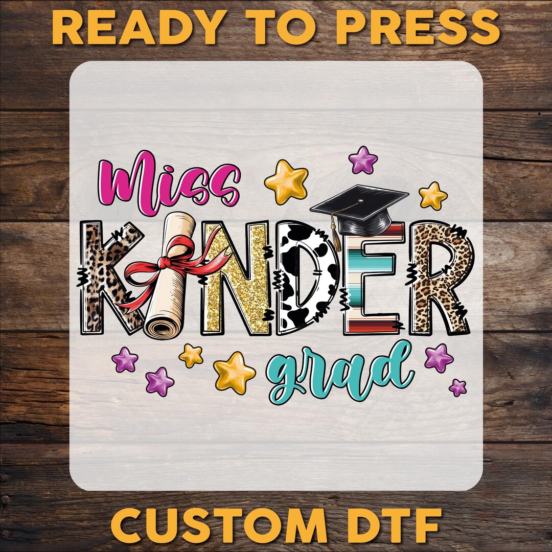 Miss Kinder Grad DTF Transfer: Kids Graduation Heat Press - Etsy