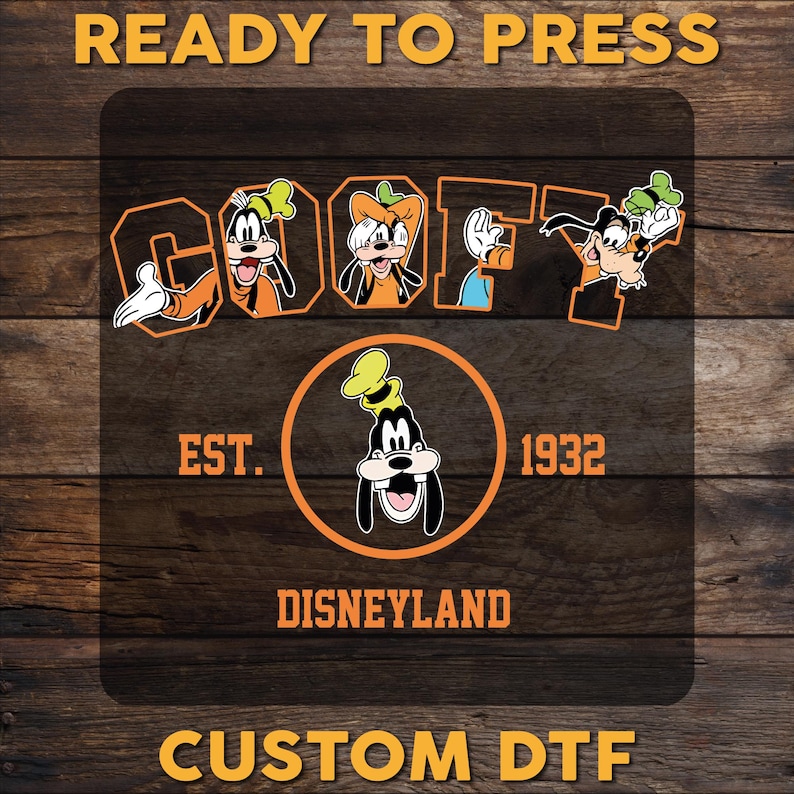 Disney Goofy DTF Transfer, Disneyland Ready to Press, Dtf Print - Etsy