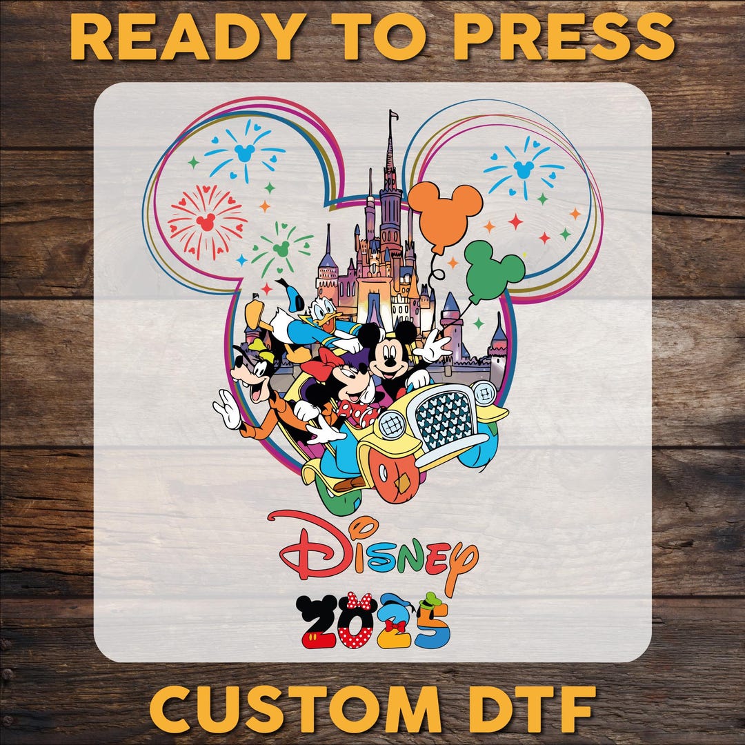 Disney Trip 2025 DTF Transfer, Disney Family Vacation Ready to Press, Mickey and Friends Full ...