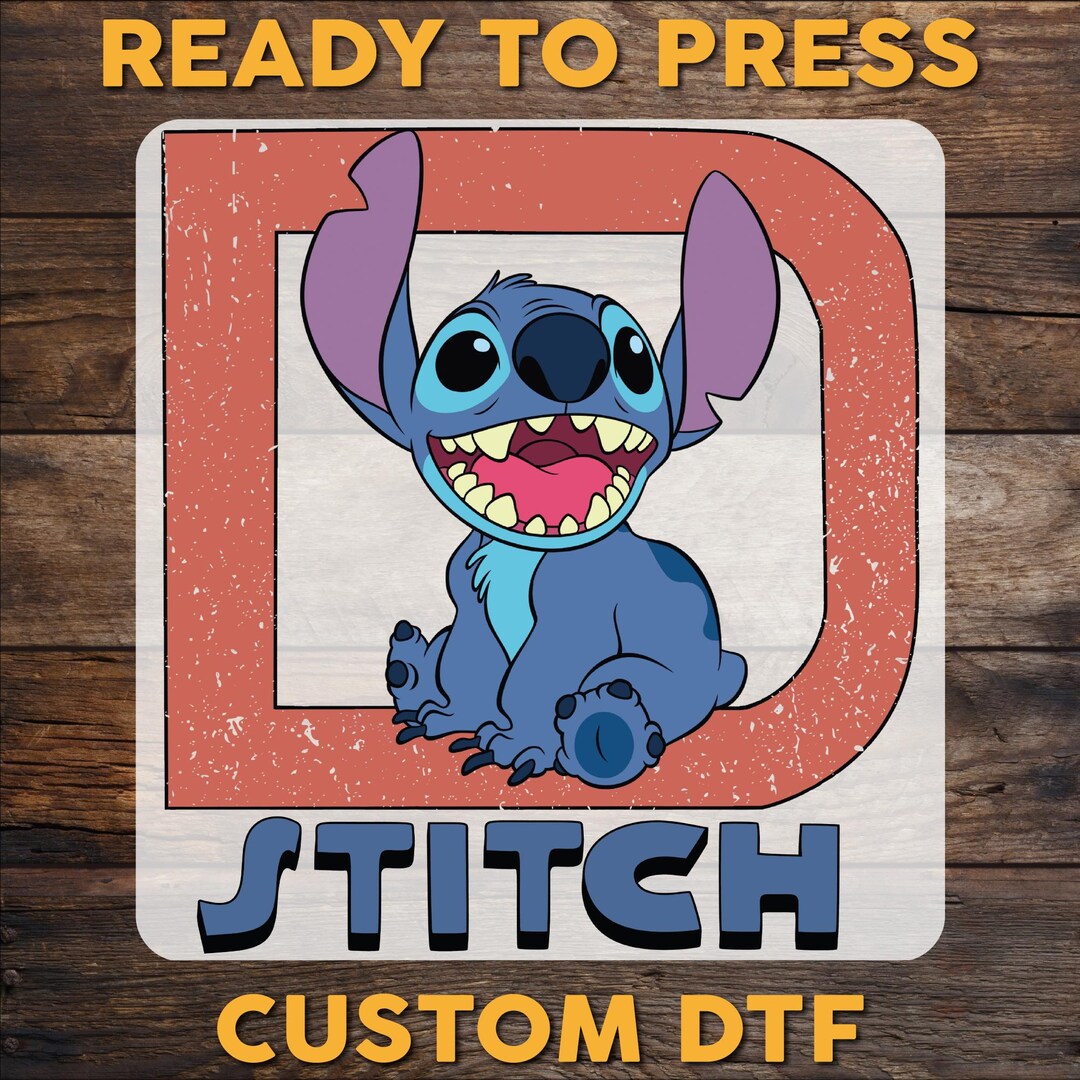 Retro Disney Stitch DTF Transfer, Cute Stitch Ready to Press, Mouse and ...