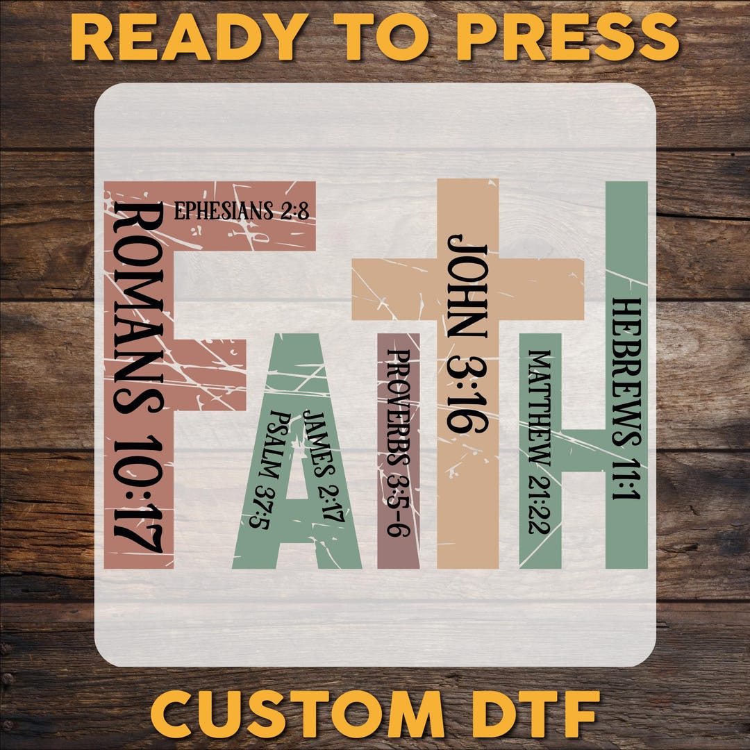 Christian Faith DTF Transfer: Retro Bible Verse Heat Press - Etsy