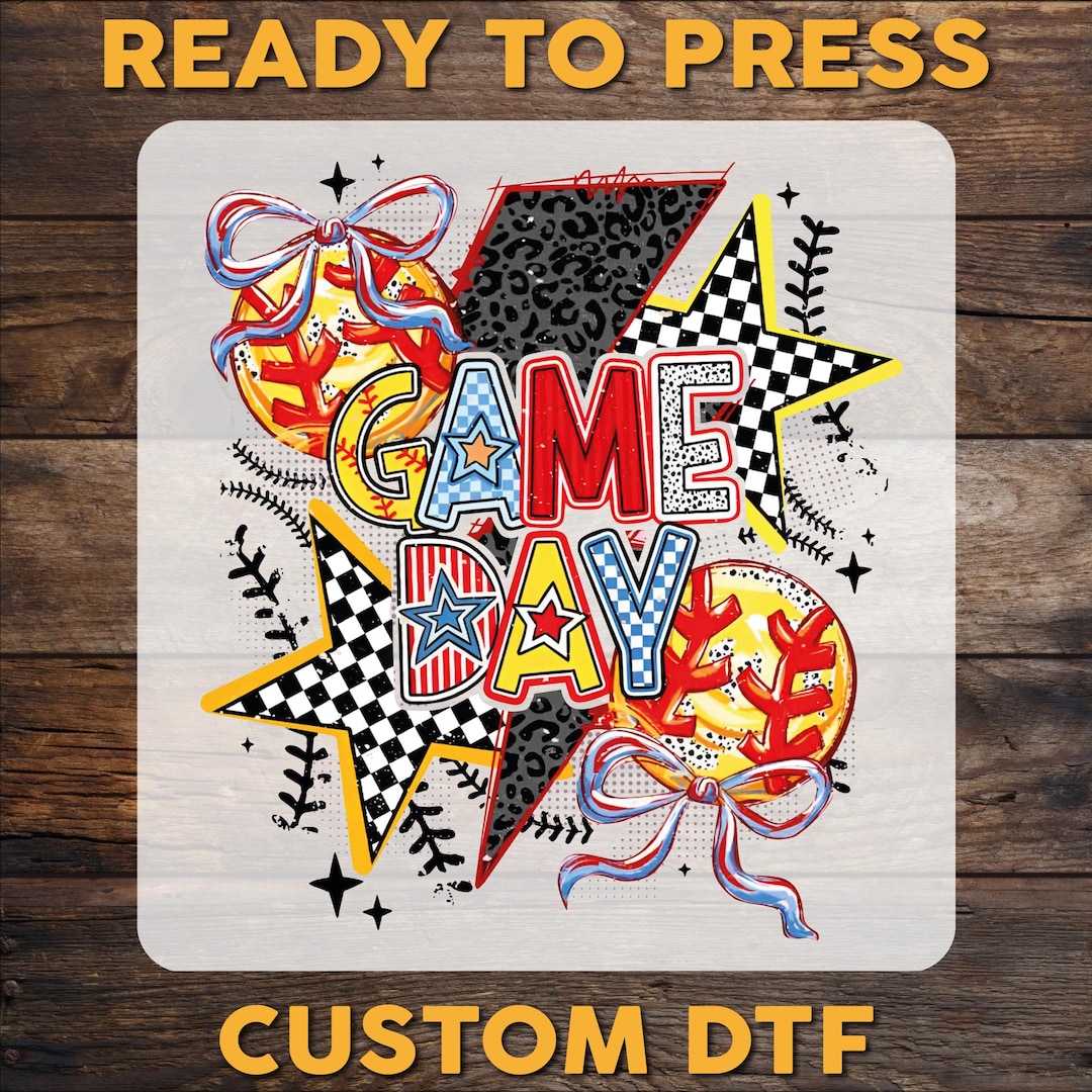 Softball Game Day Coquette DTF Transfer, Softball Lightning Ready to ...