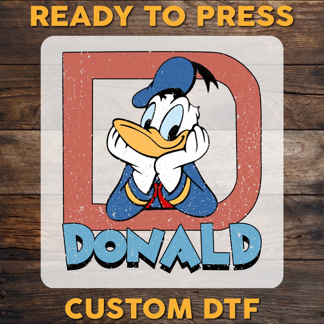 Retro Donald Duck DTF Transfer: Disneyworld Heat Press Print - Etsy