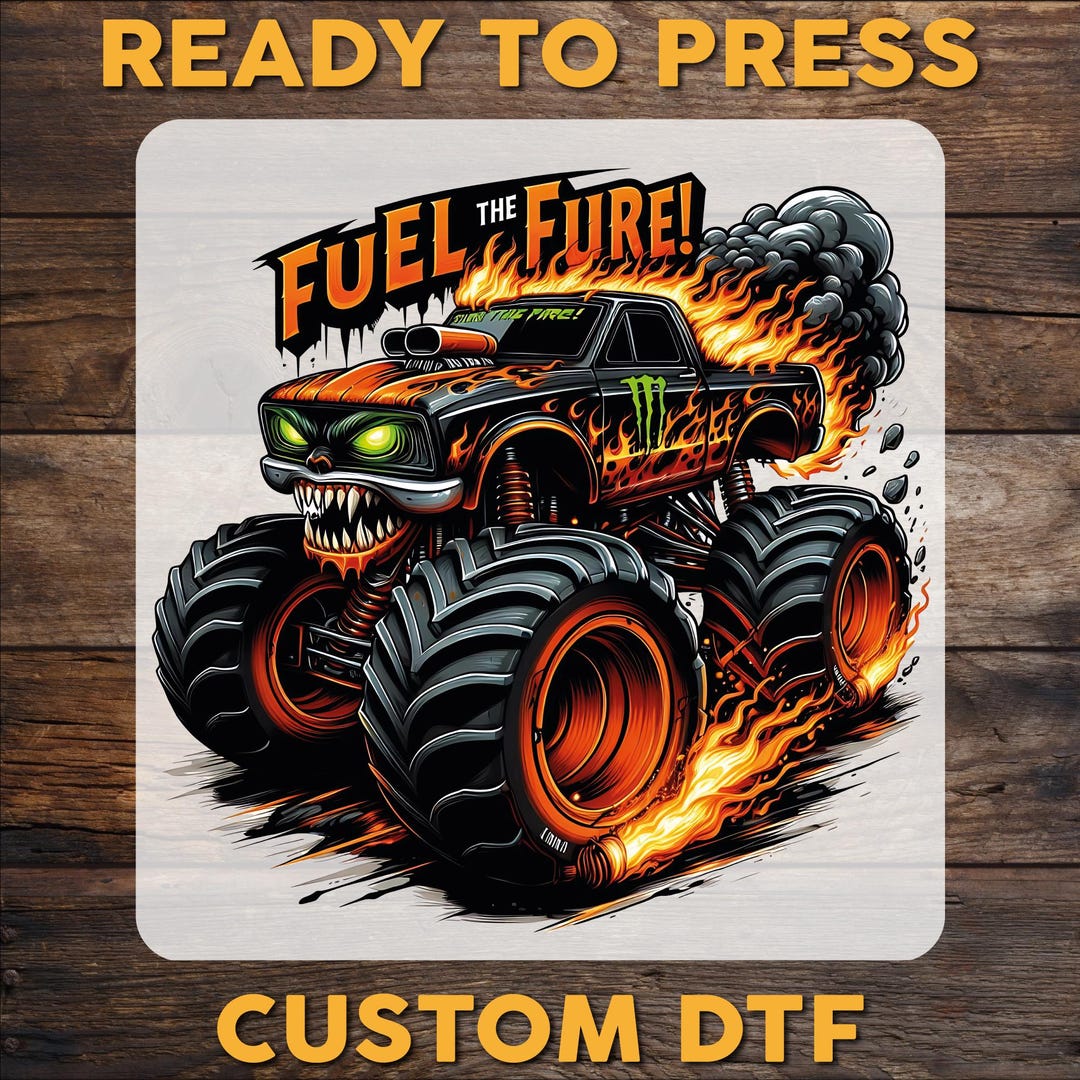 Monster Truck DTF Transfer: Extreme Offroad Vehicle Heat Press Print - Etsy
